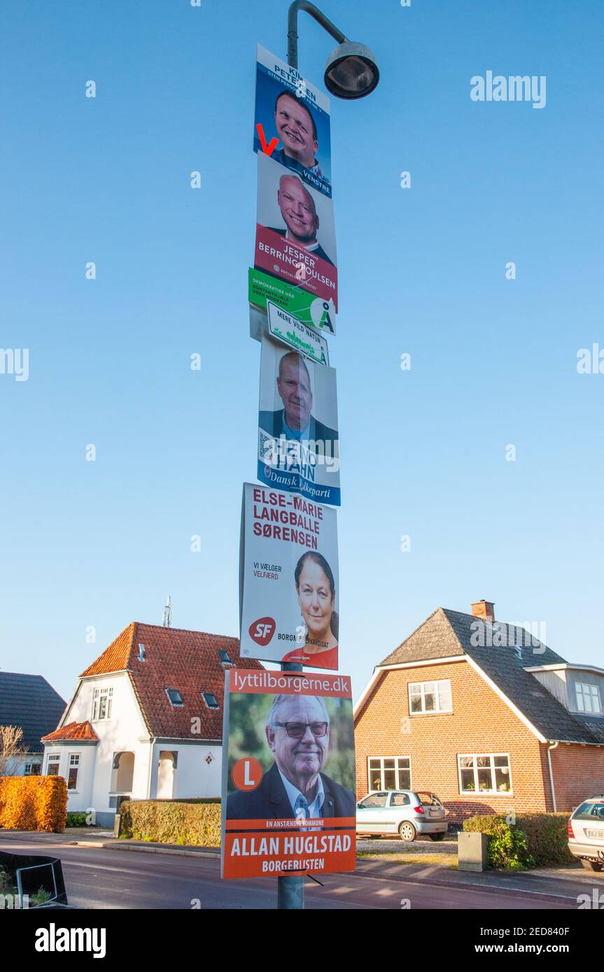 Mern Denmark - November 17. 2017: Political posters on a light pole in ...