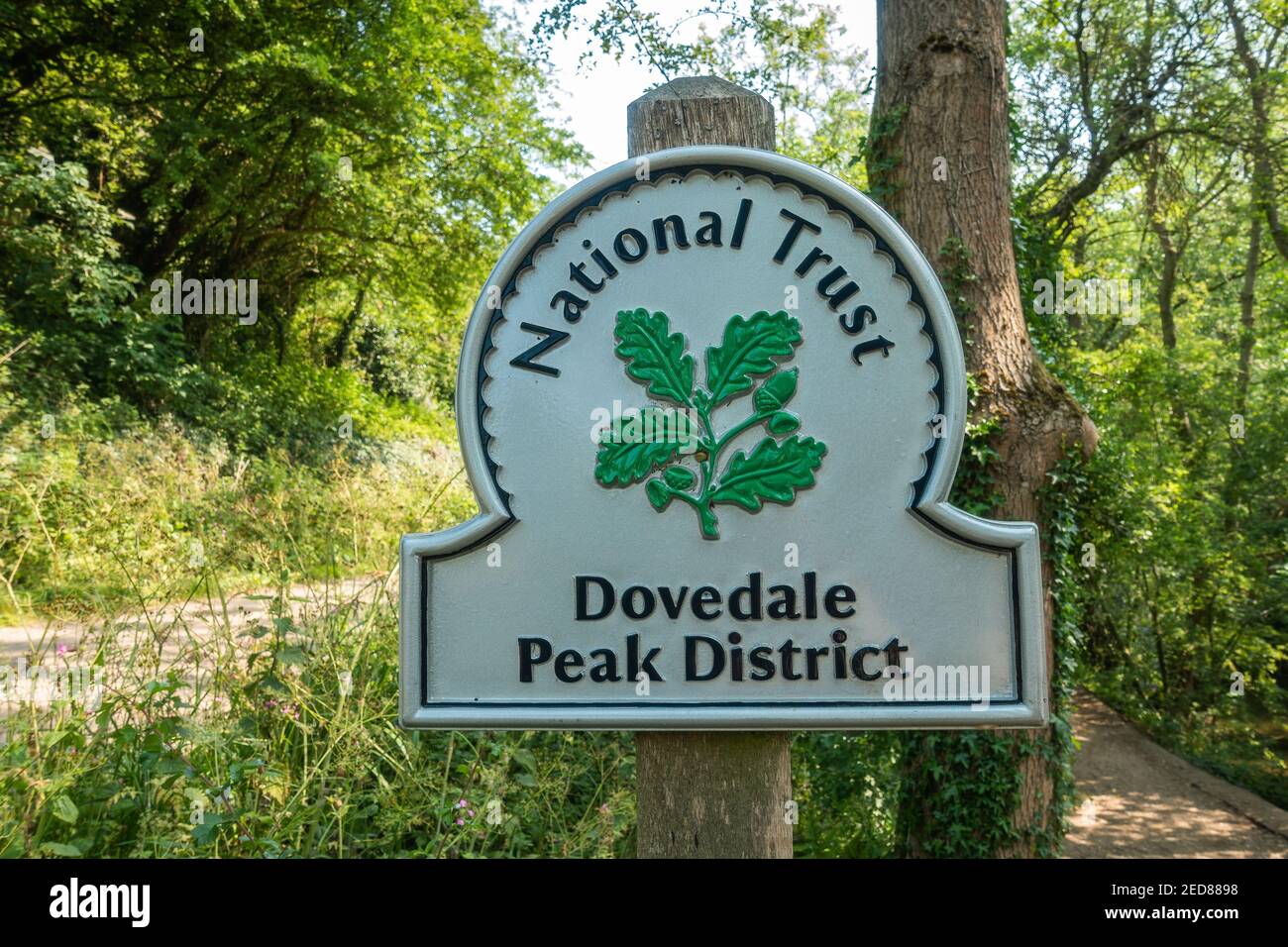 Dovedale Peak District National Park National Trust metal sign in ...