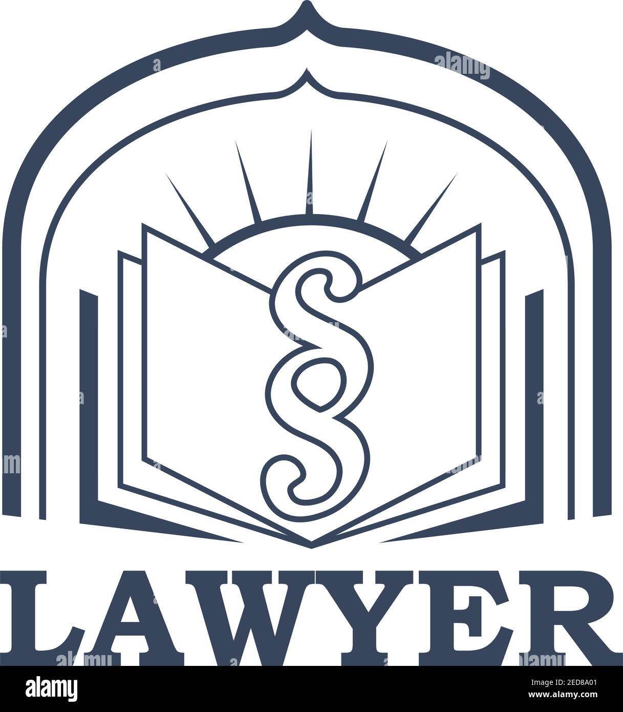 Lawyer emblem for juridical or notary company. Vector sign or badge for ...