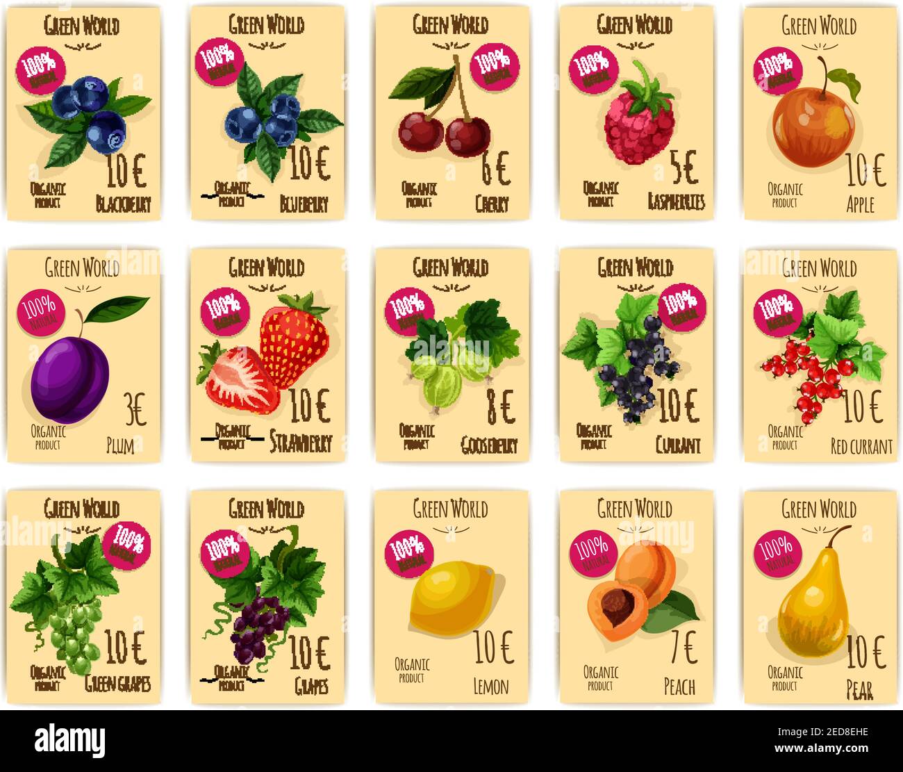 Strawberry price Stock Vector Images - Alamy