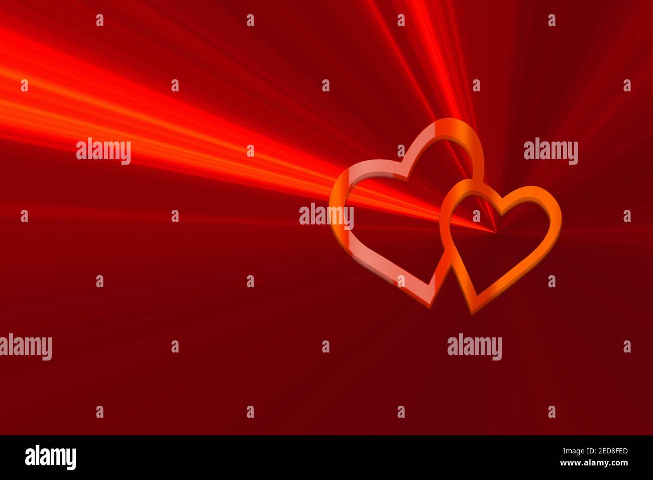 An illustration of red rays rising from a geometric red heart Stock ...