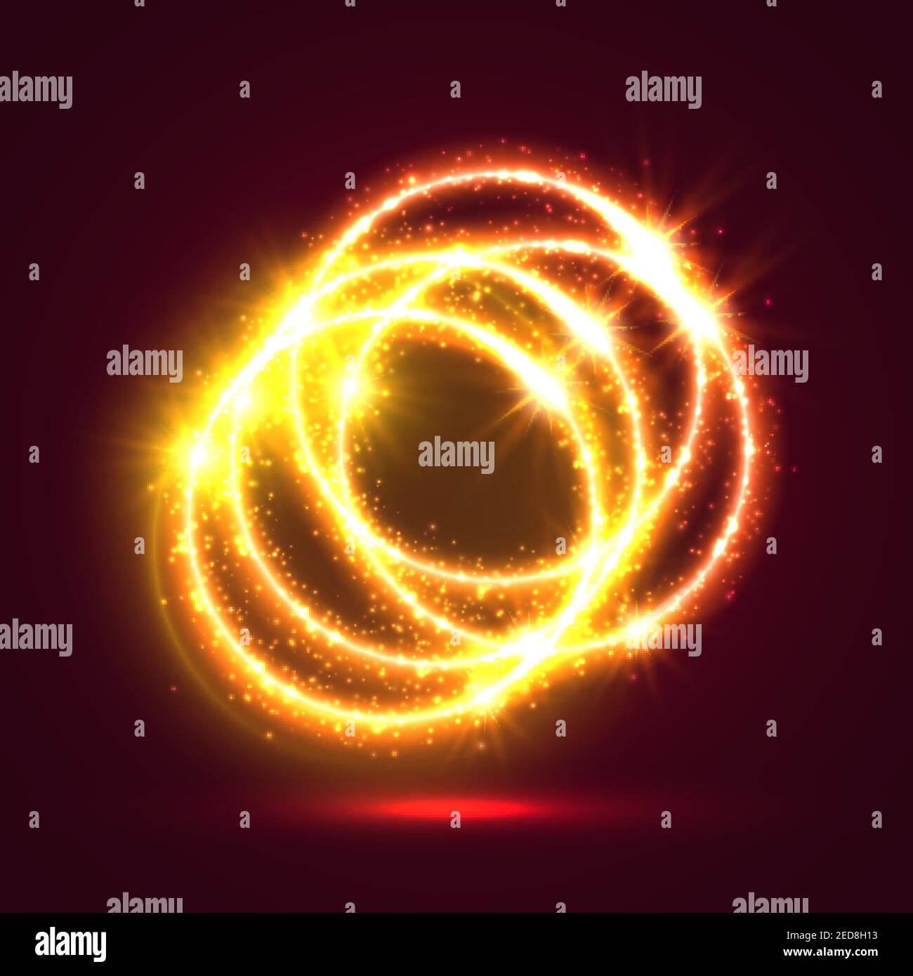 Abstract glowing light rings background. Fire motion effect and bright ...