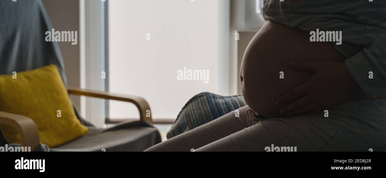 Pregnancy belly shadow hi-res stock photography and images - Alamy
