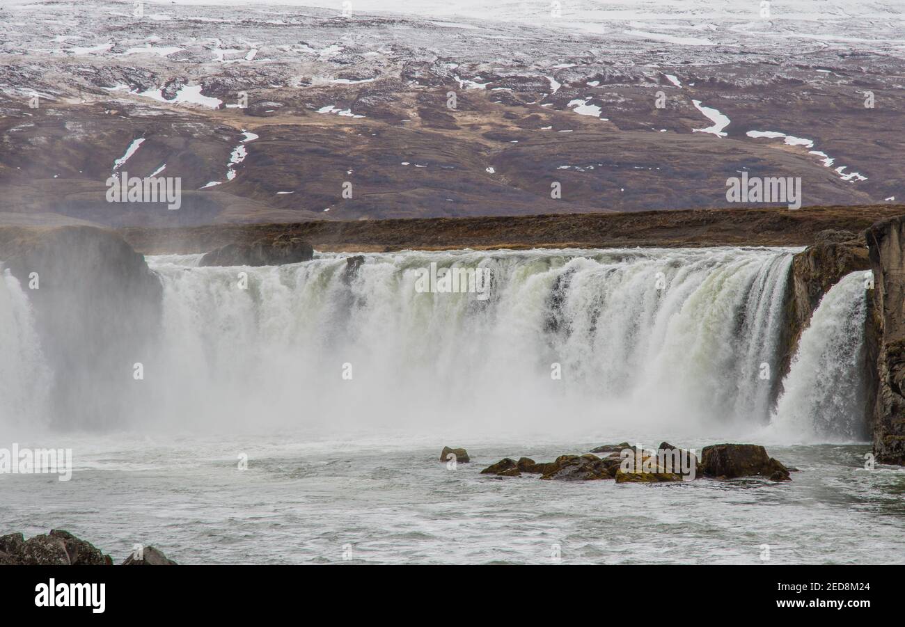 the Godafoss waterfall in Iceland on a spring day Stock Photo - Alamy
