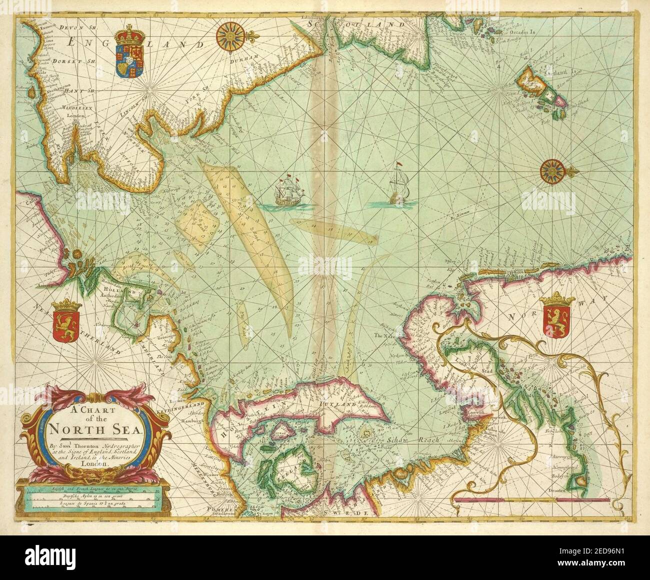 A chart of the NORTH SEA Stock Photo - Alamy