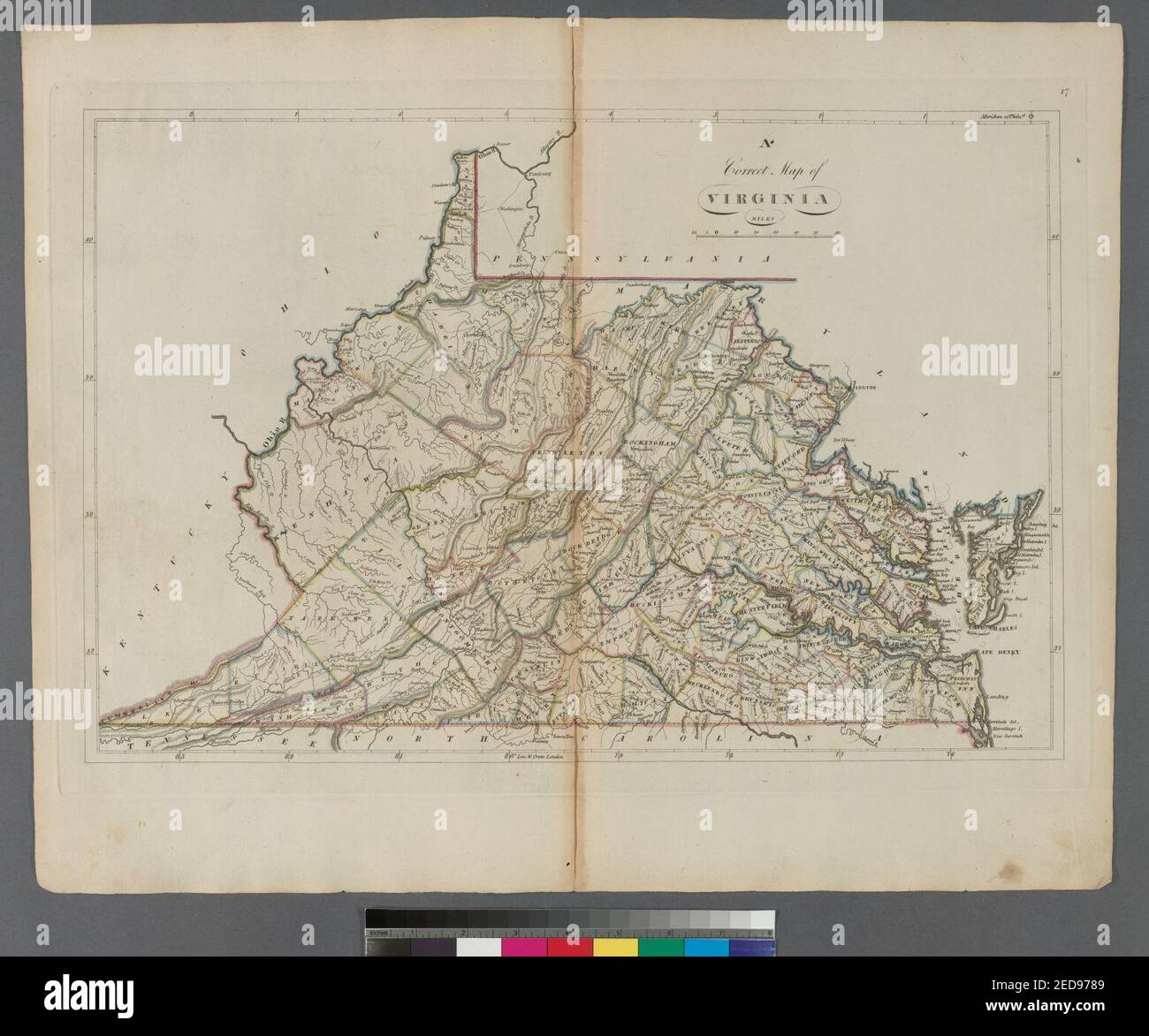 A correct map of Virginia Stock Photo - Alamy