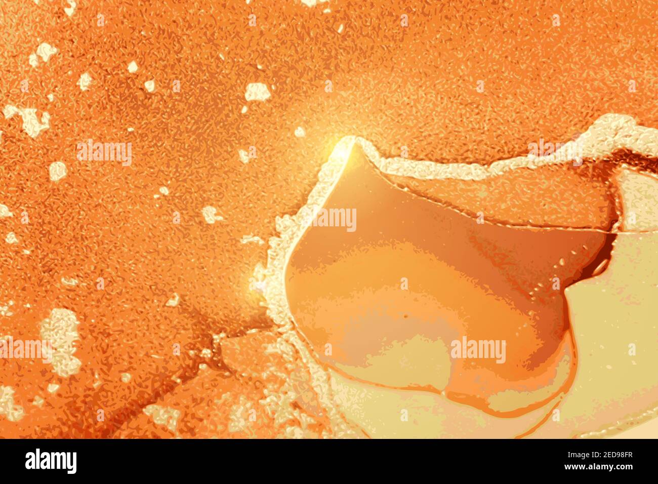 Amber and gold pattern with texture of geode and sparkles. Abstract ...