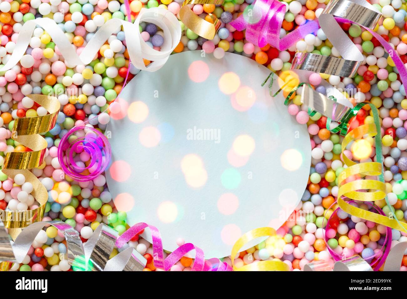 Party background with a blank paper note Stock Photo - Alamy