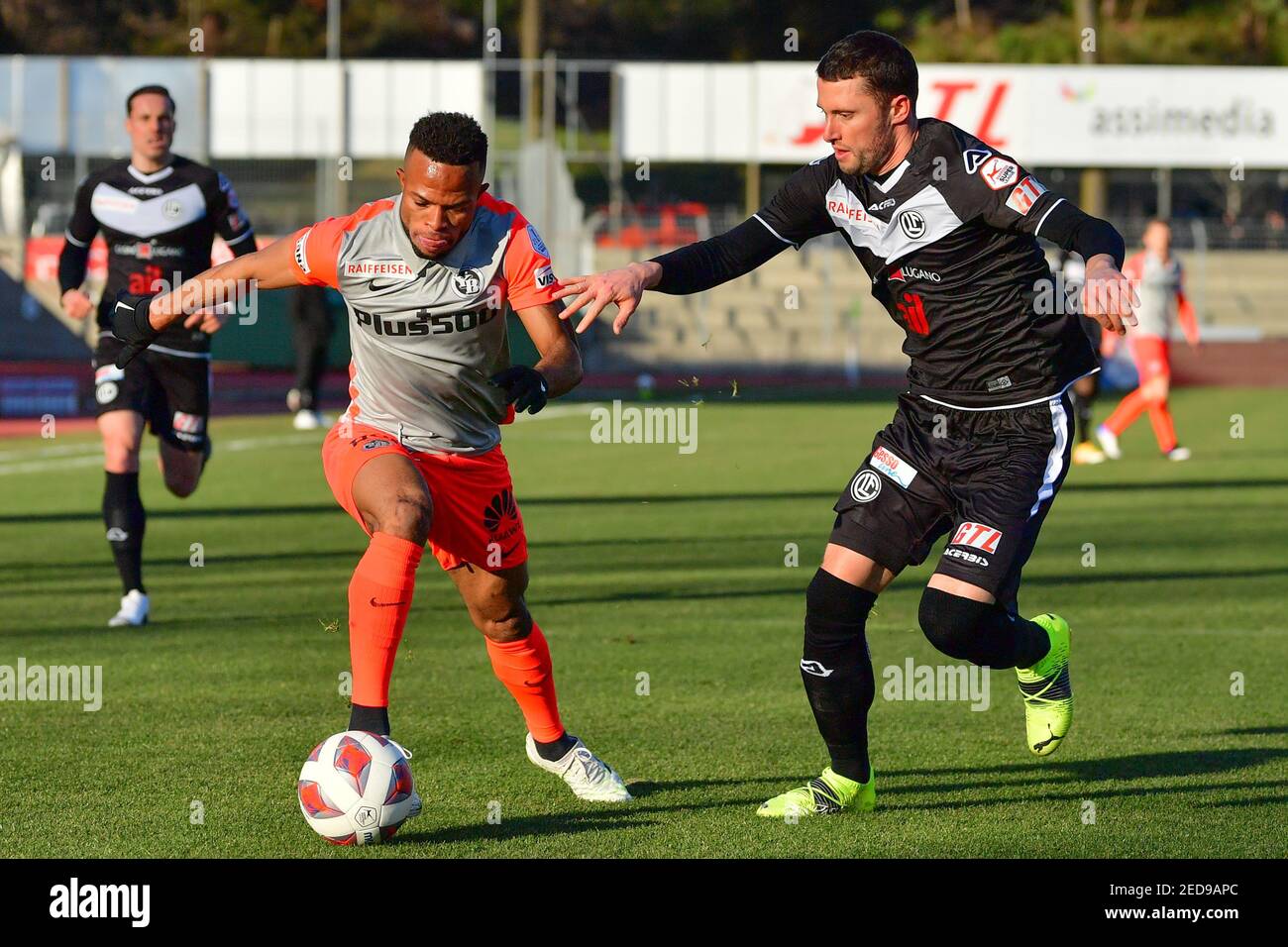 Lugano, Switzerland. 14th Feb, 2021. #15 Meschack Elia (Young Boys) and ...