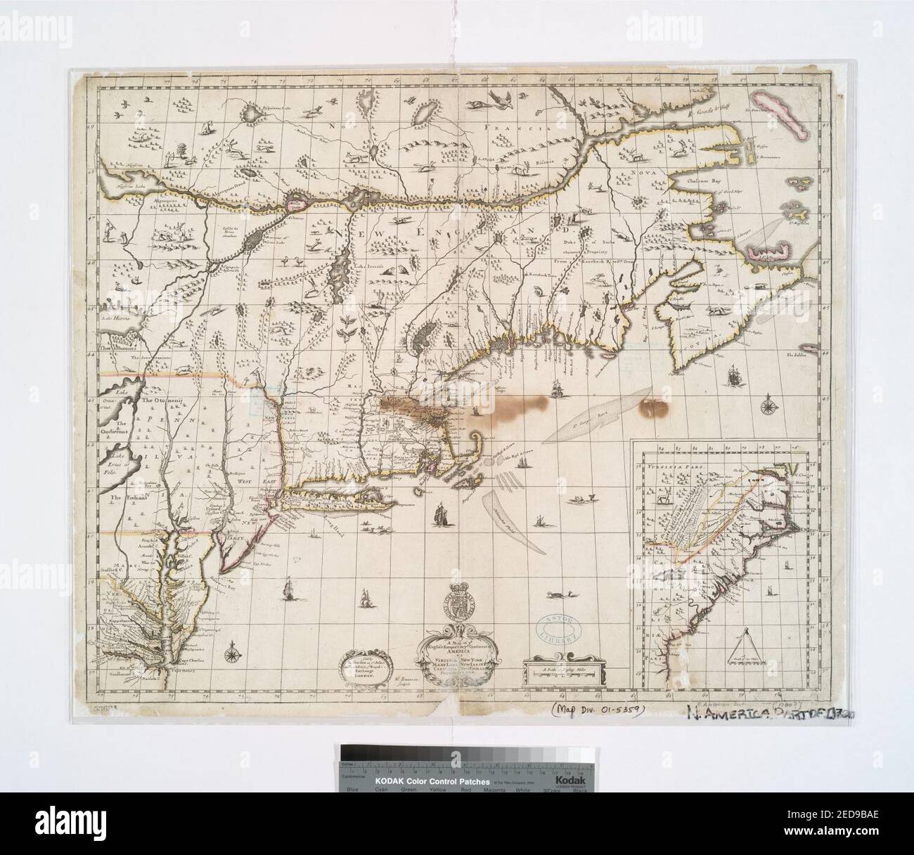 A map of ye English Empire in ye continent of America - viz Virginia ...