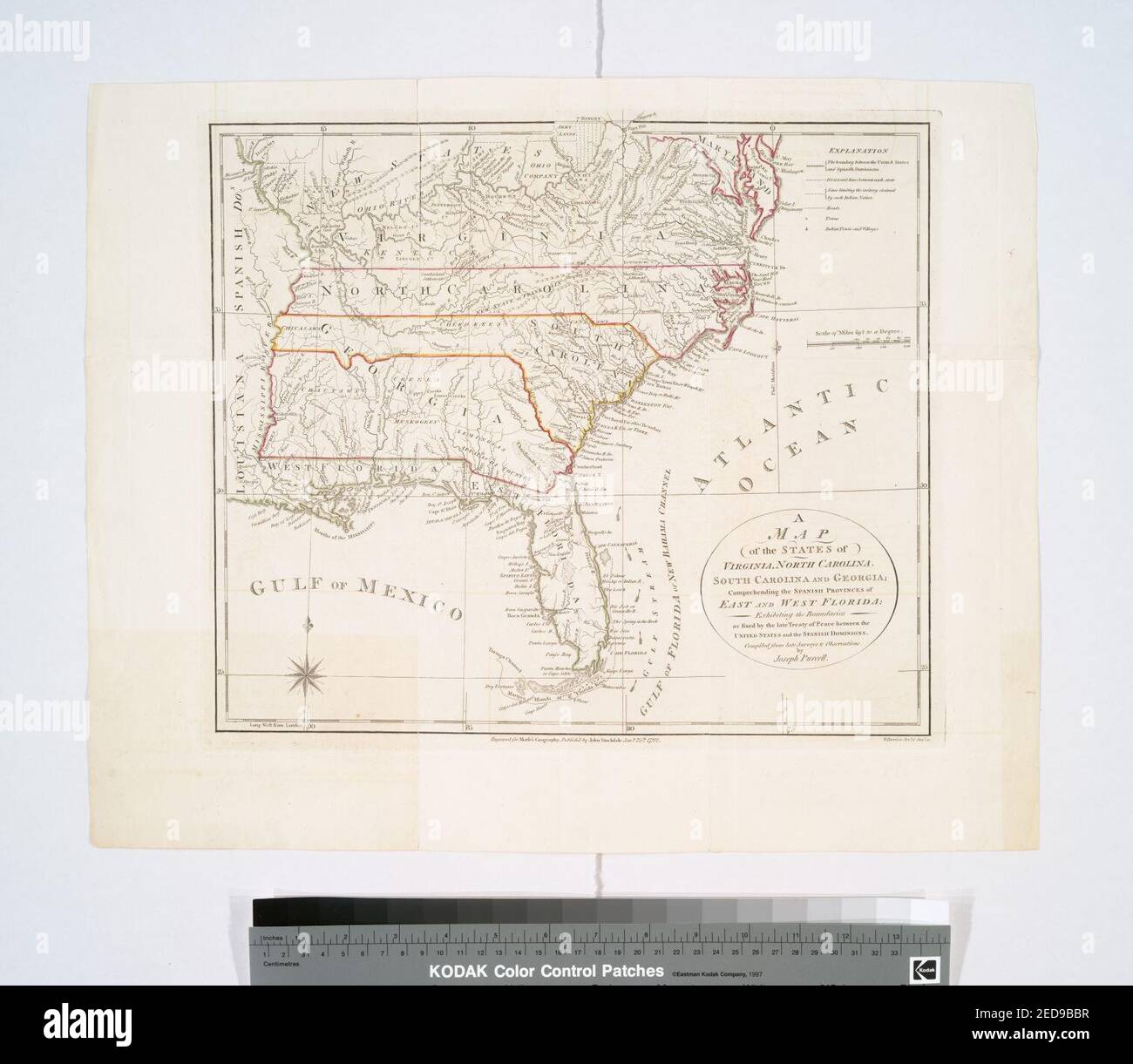 A map of the states of Virginia, North Carolina, South Carolina and ...