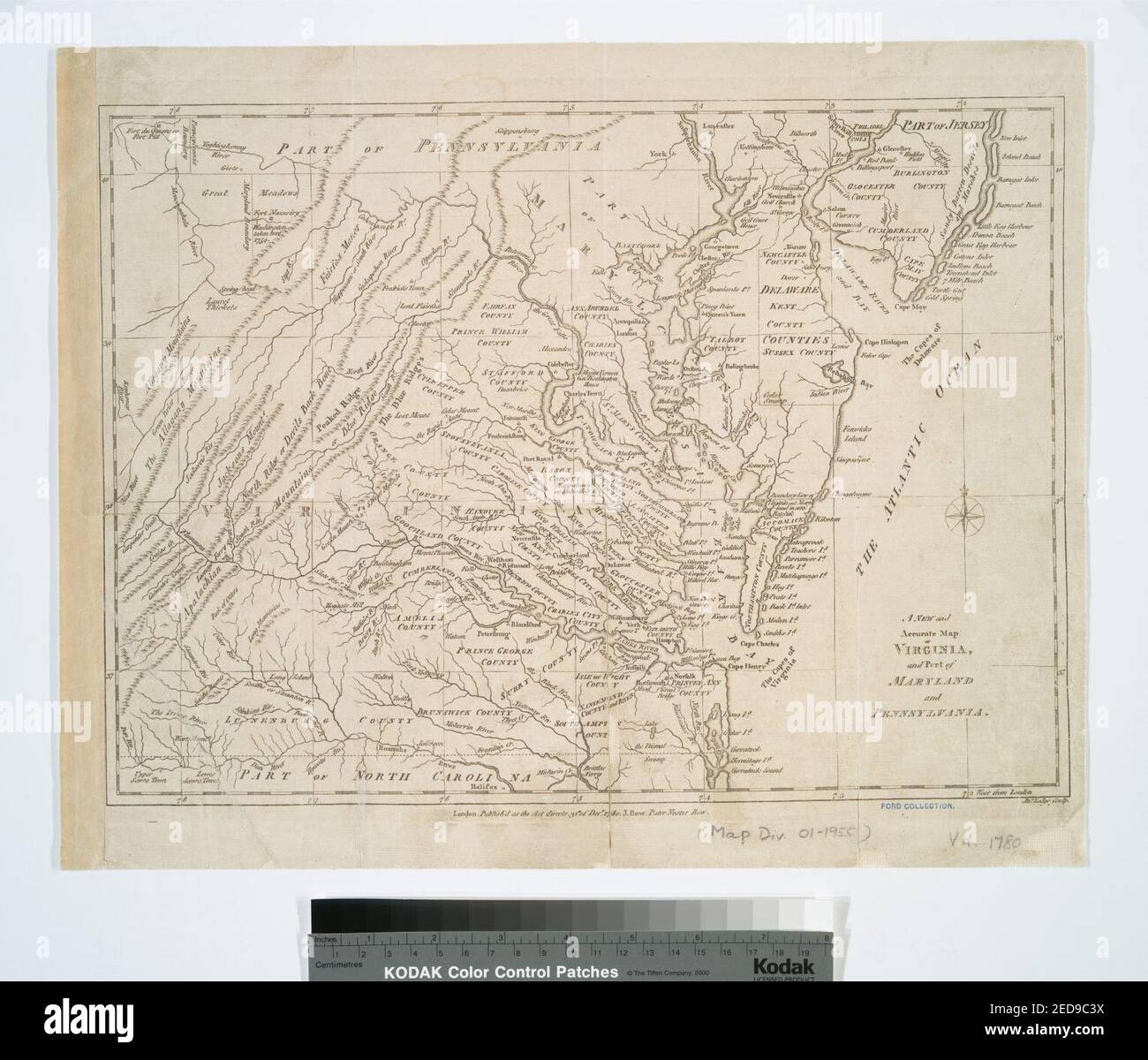 A New and accurate map of Virginia - and part of Maryland and ...
