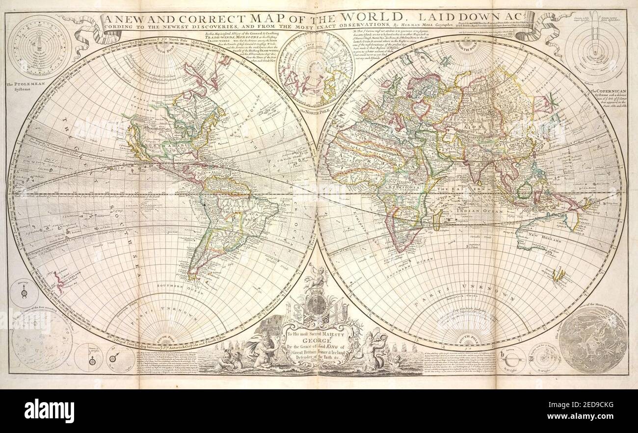 A new and correct map of the world, laid down according to the newest ...