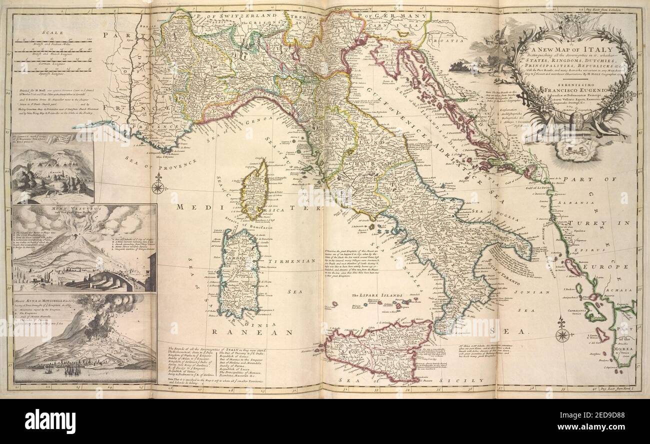 A new map of Italy, distinguishing all the sovereignties in it Stock ...