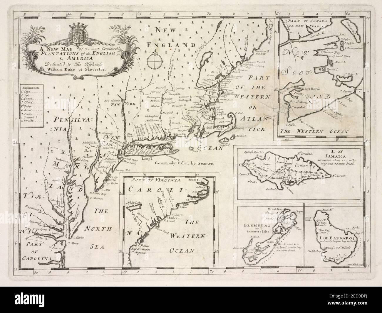 Map english plantations in america hi-res stock photography and images ...