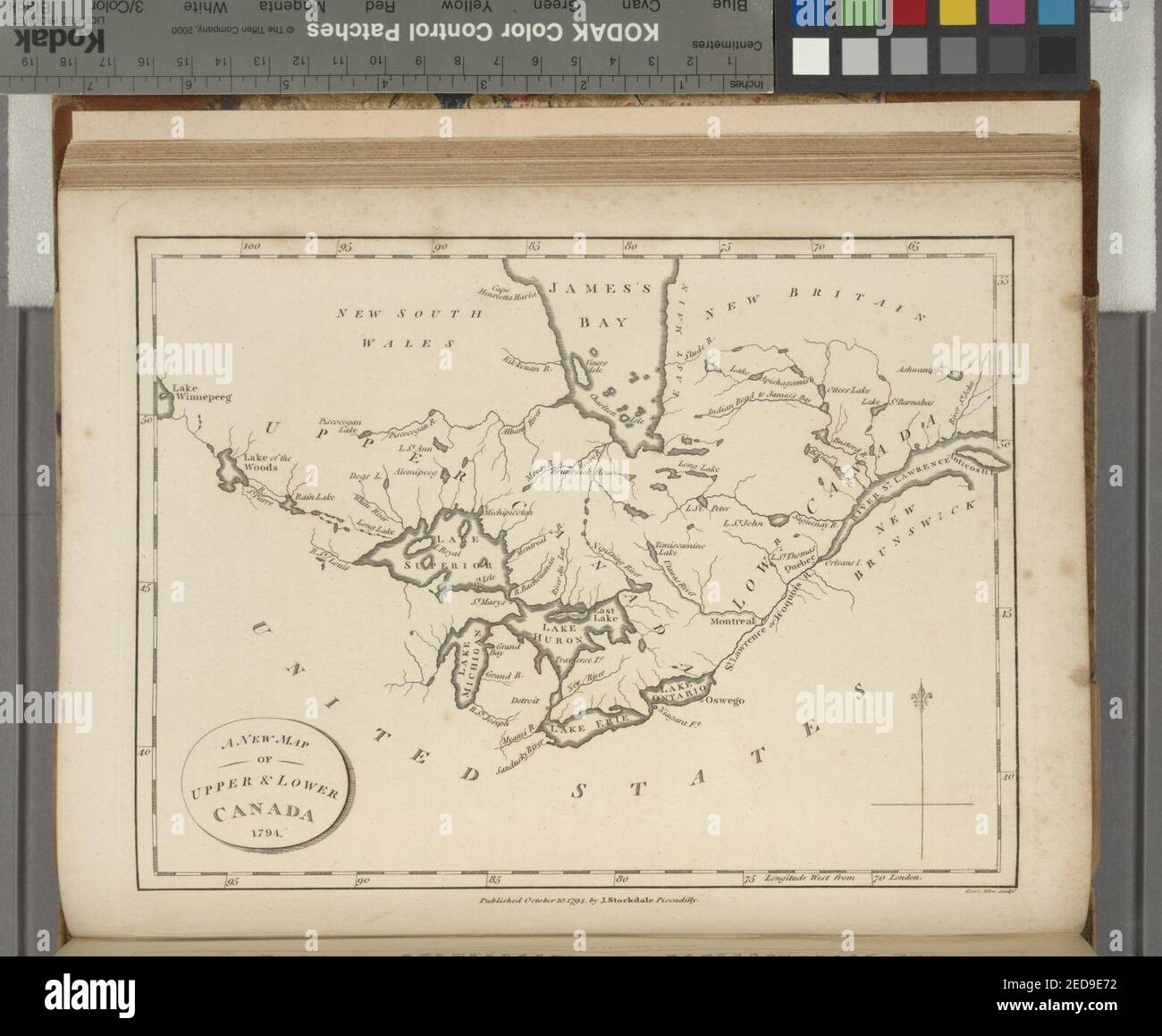 A new map of Upper and Lower Canada, 1794 Stock Photo - Alamy