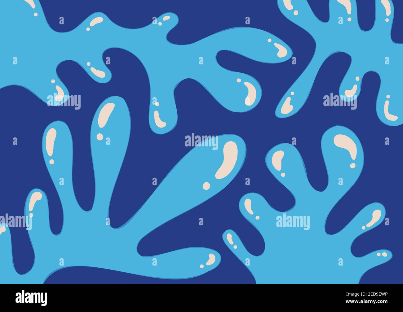 Abstract wavy style of blue splash style of template cartoon artwork ...