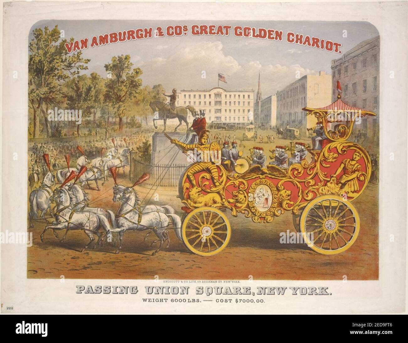 Above- Van Amburgh & Co's Great Golden Chariot. Below- Passing Union ...