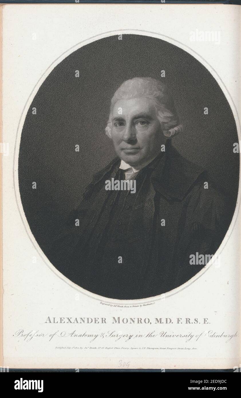 Alexander Monro, M.D., F.R.S.E., professor of anatomy and surgery in ...
