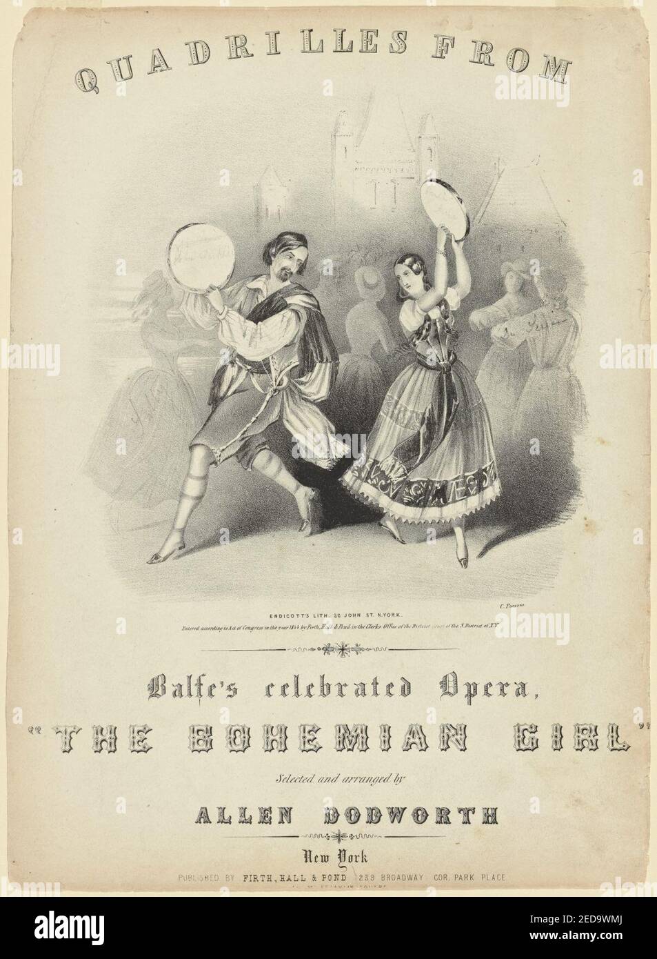 Ballet and opera images on 19th-century music covers Stock Photo - Alamy