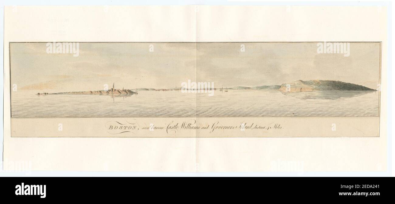 Boston, seen between Castle Williams and Governers Island, distant 4 ...
