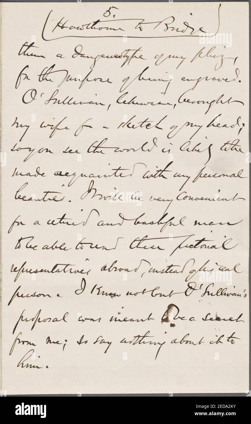 Bridge, Horatio, letter to. May 3, 1843. Copy in unknown hand ...