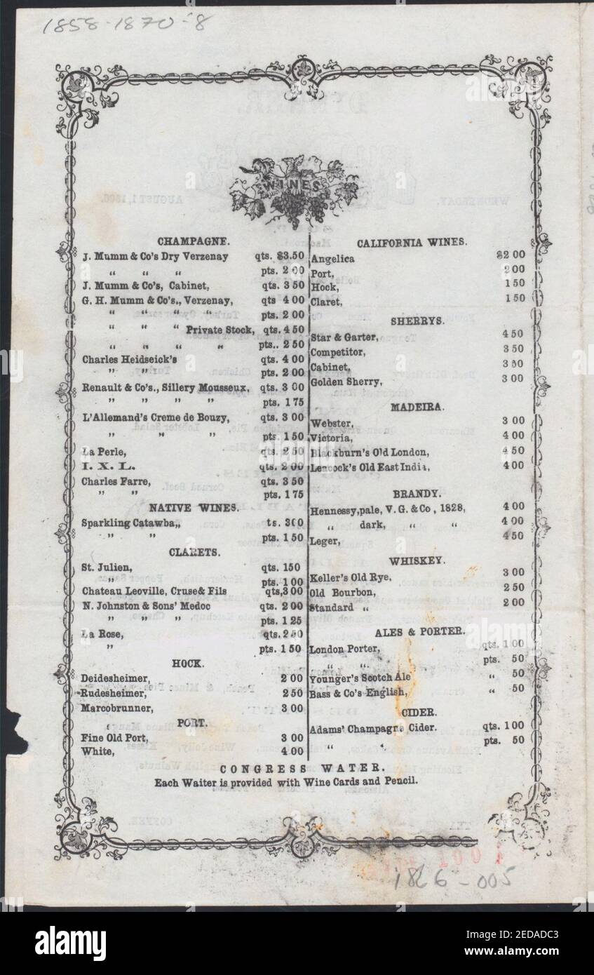 Vintage menu new england hi-res stock photography and images - Alamy