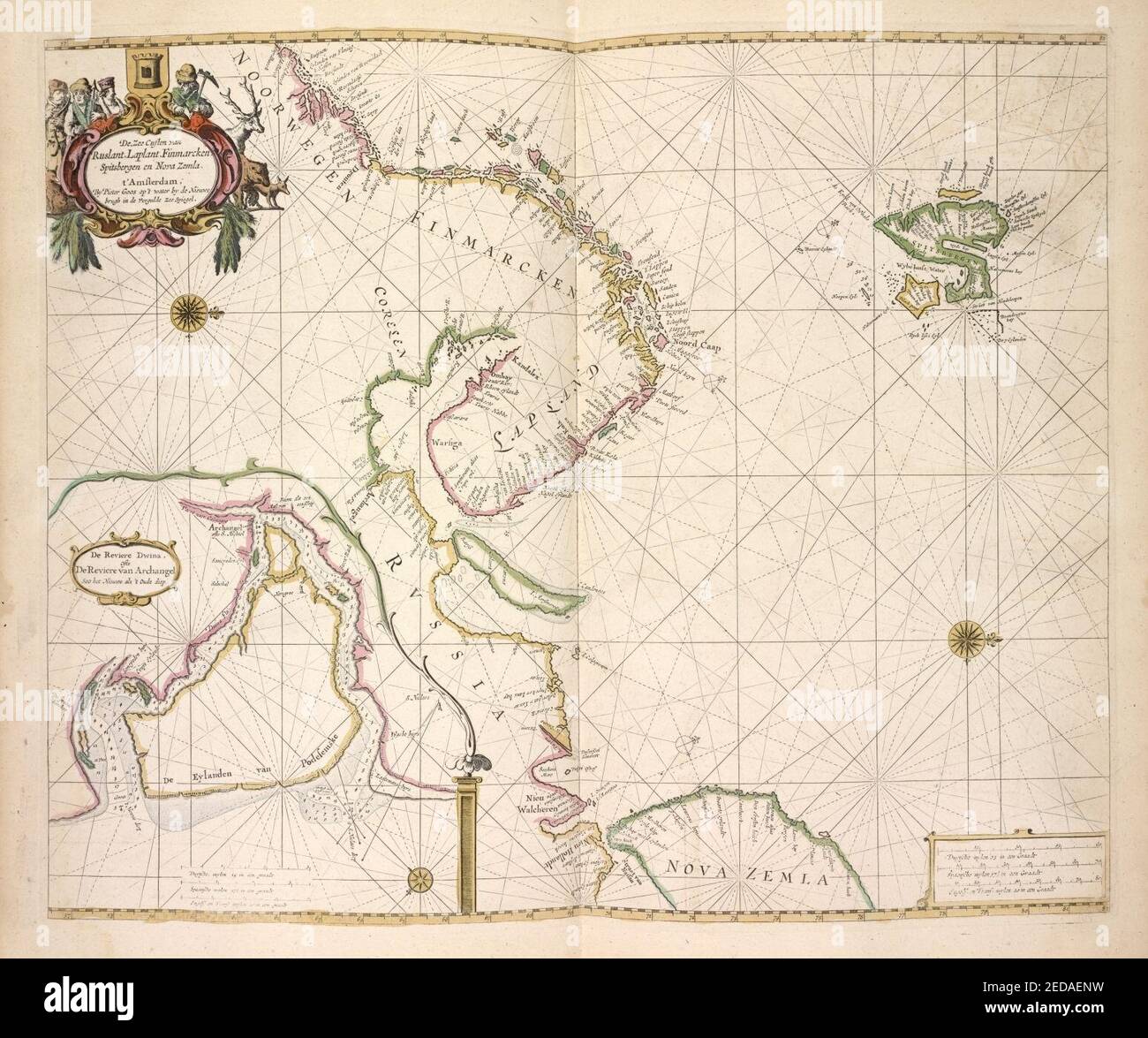 De zee custen van Ruslant, Laplant, Finmarcken, Spitsbergen en Nova ...