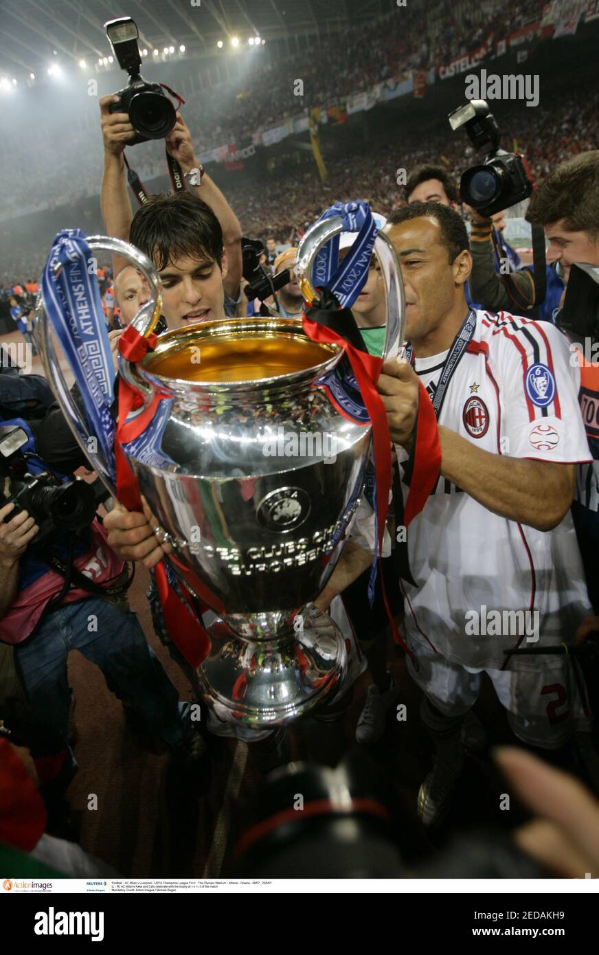 Ac milan celebrate trophy champions league final athens olympic stadium ...