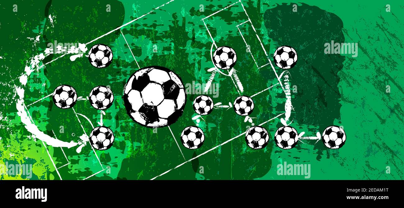 soccer, football, illustration with paint strokes and splashes, grungy ...