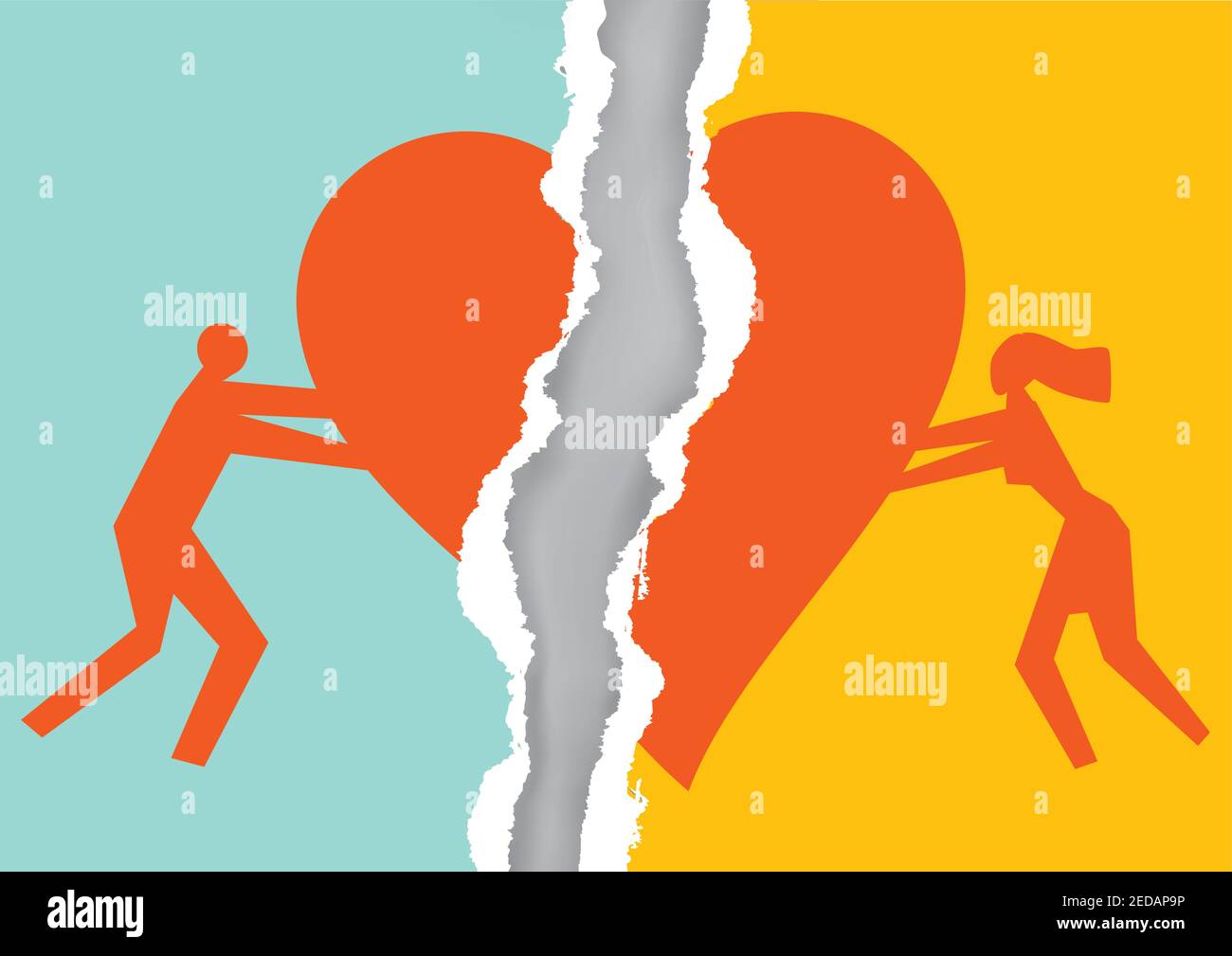 Woman rip man heart hi-res stock photography and images - Alamy