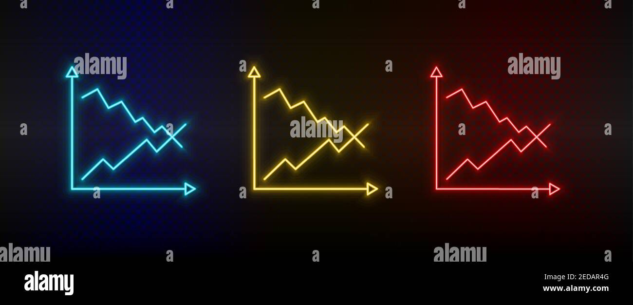 Glowing blue neon pie chart Stock Vector Images - Alamy