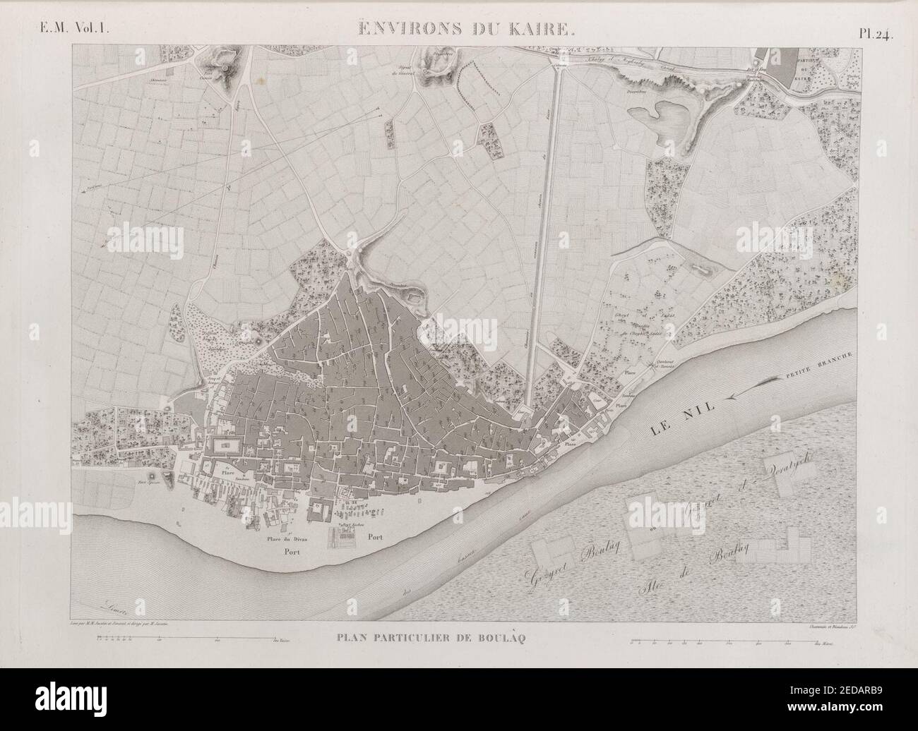 Environs du Kaire (Cairo). Plan particulier de Boulâq Stock Photo - Alamy