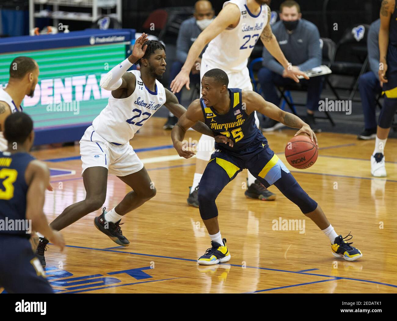 February 14, 2021, Newark, New Jersey, USA: Marquette Golden Eagles ...
