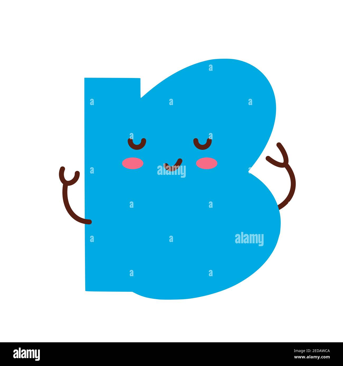 Letter B. Funny character with cute face. Design for kids room, poster ...