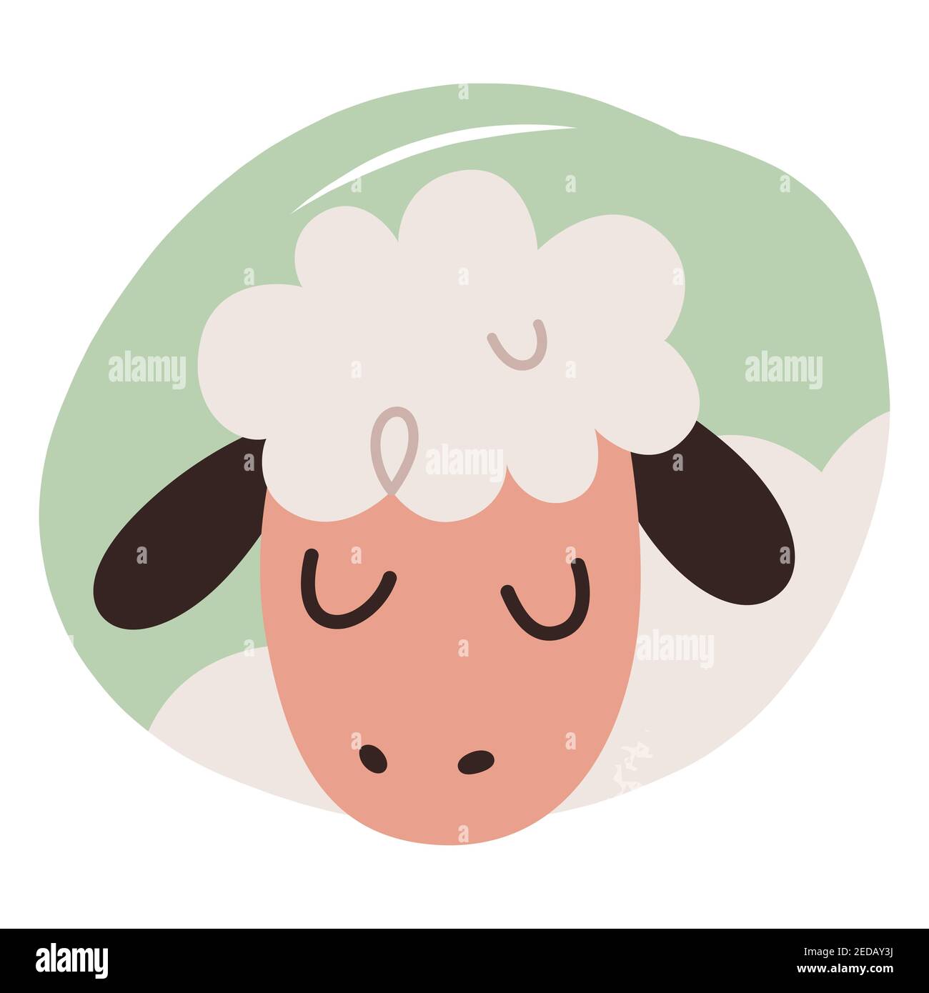 Cute sheep avatar, cute farm animal hand drawn illustration, isolated ...