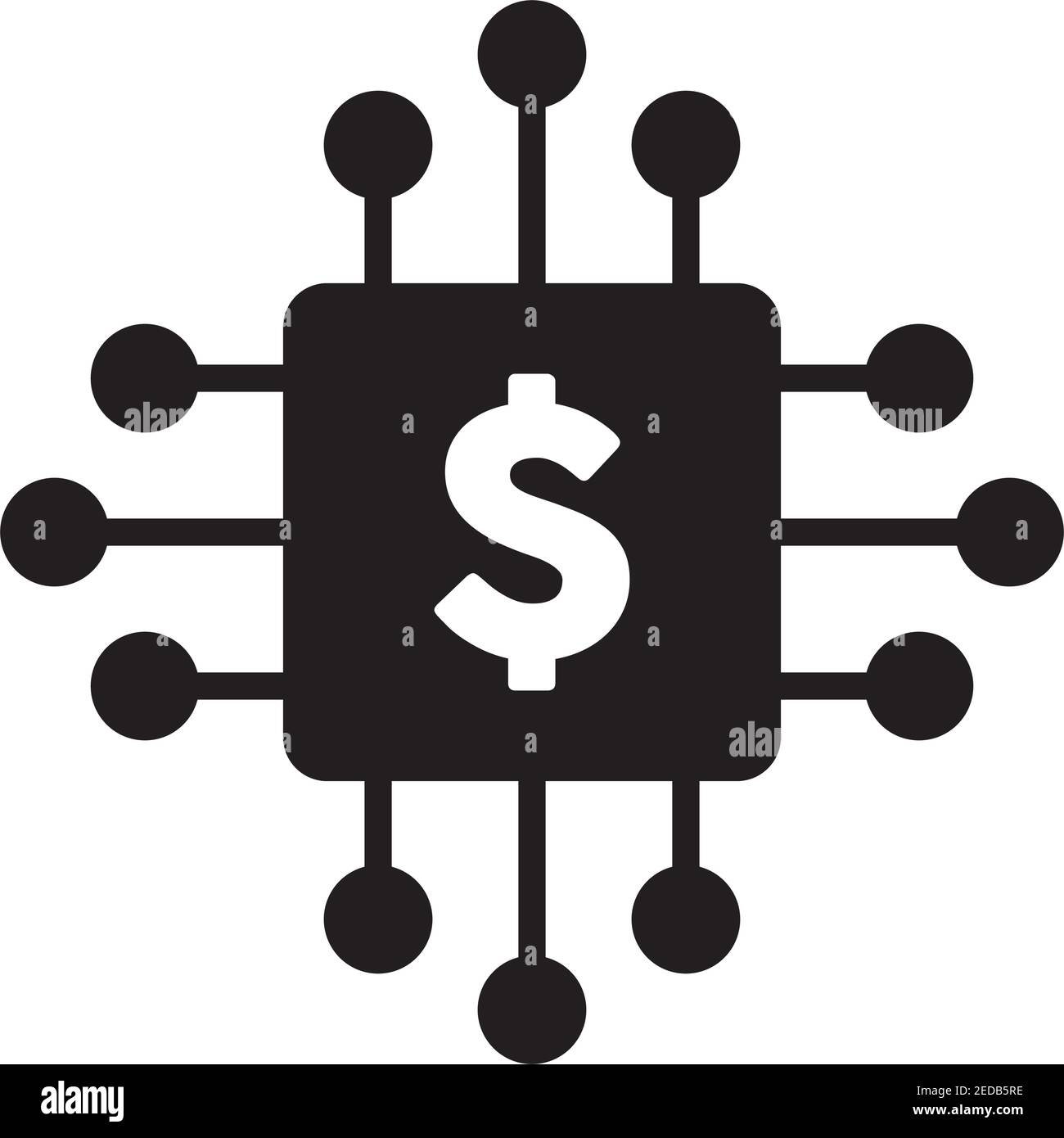 Digital dollar symbol icon vector currency for digital transactions for ...