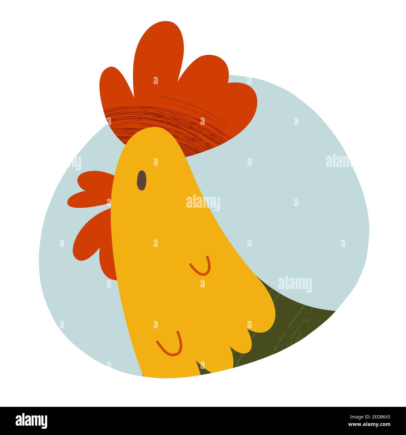 Rooster avatar, cute farm animal hand drawn illustration, isolated ...
