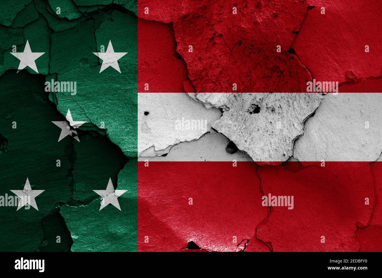 flag of Republic of Yucatan painted on cracked wall Stock Photo - Alamy