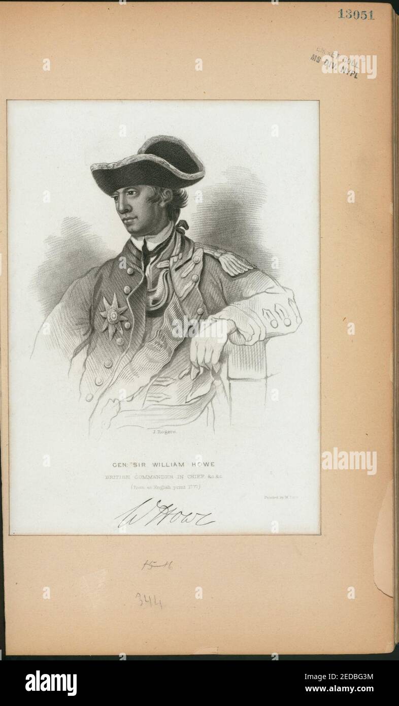 Gen. Sir William Howe, British commander in chief Stock Photo - Alamy