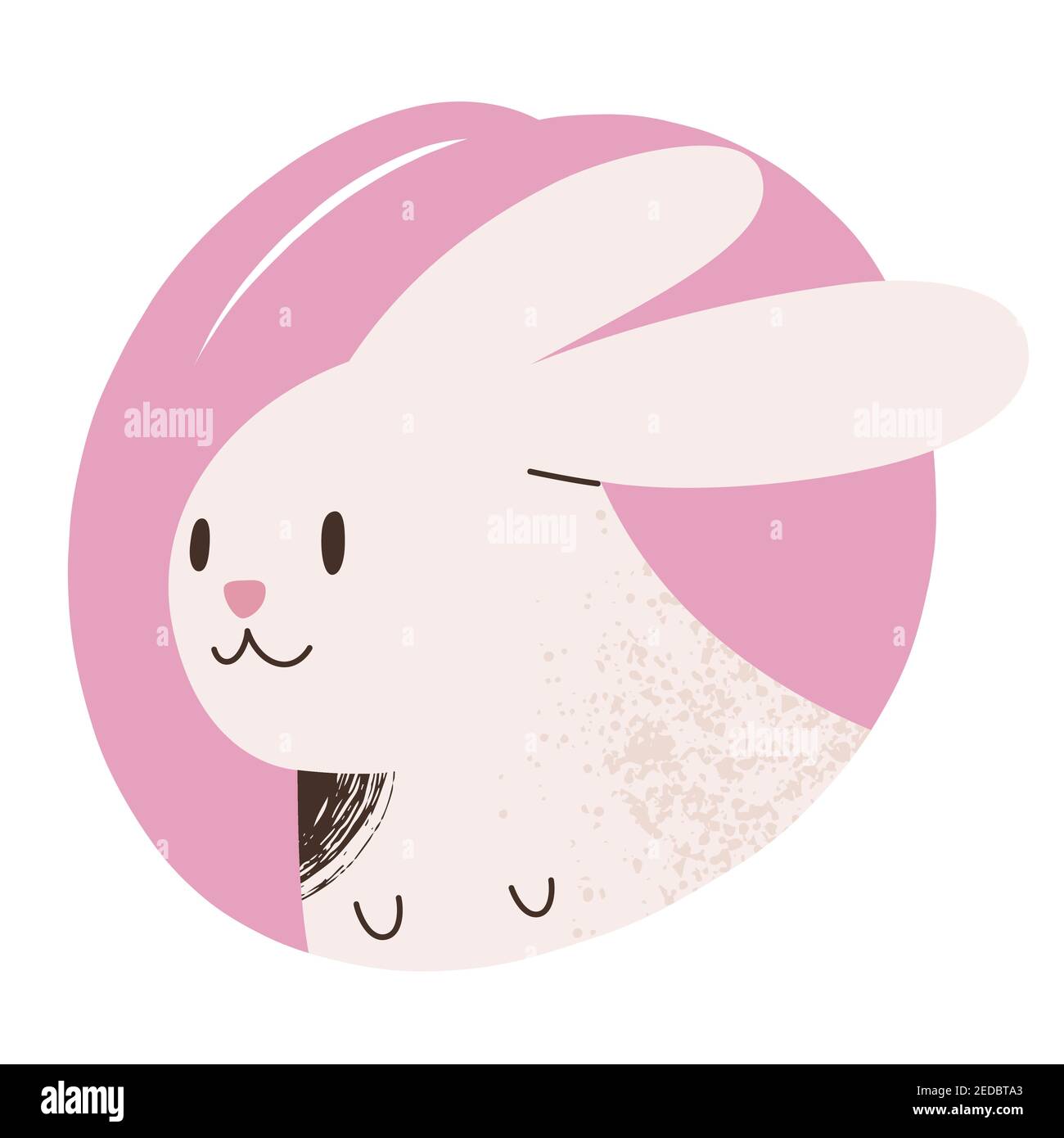 Rabbit avatar, cute farm animal hand drawn illustration, isolated ...