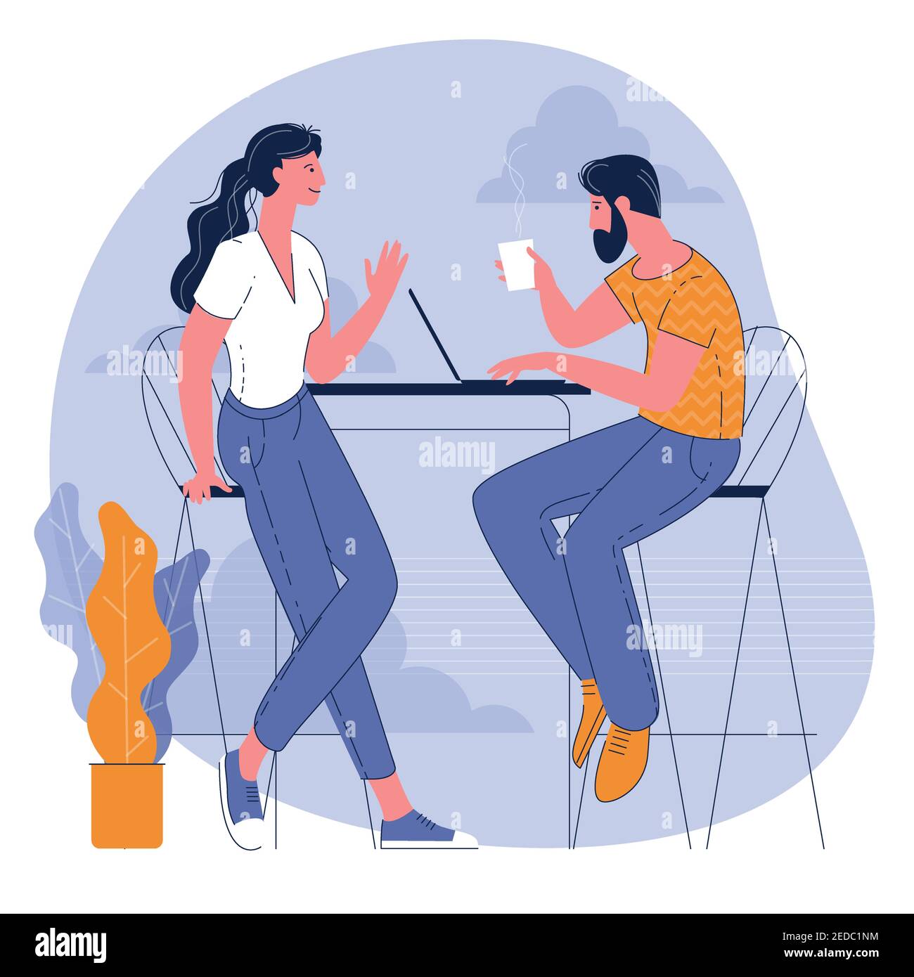 Team discussing project Stock Vector Images - Alamy