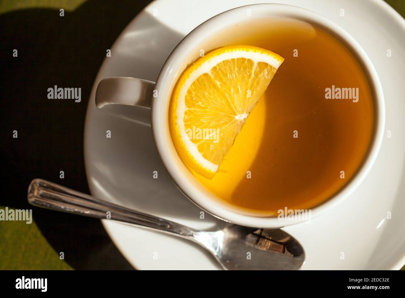 Healthy Hot Drink Tea Cup with Lemon Stock Photo - Alamy