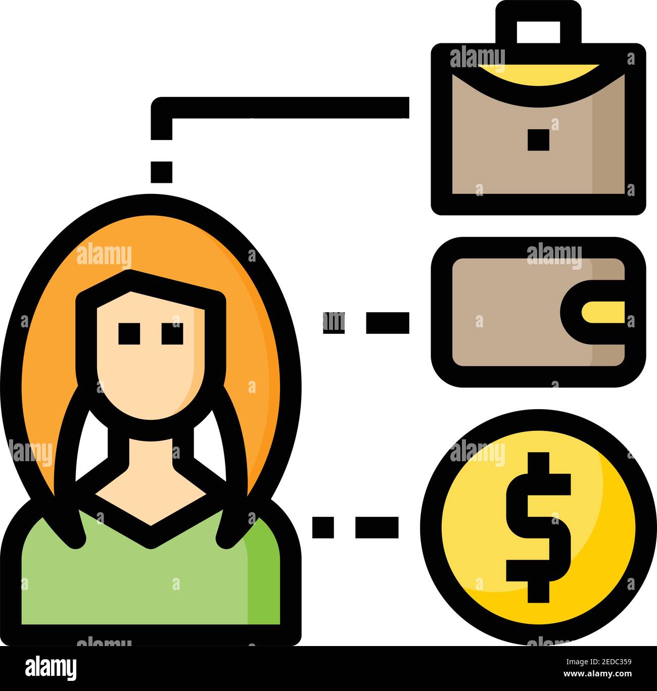 Woman money purse Stock Vector Images - Alamy