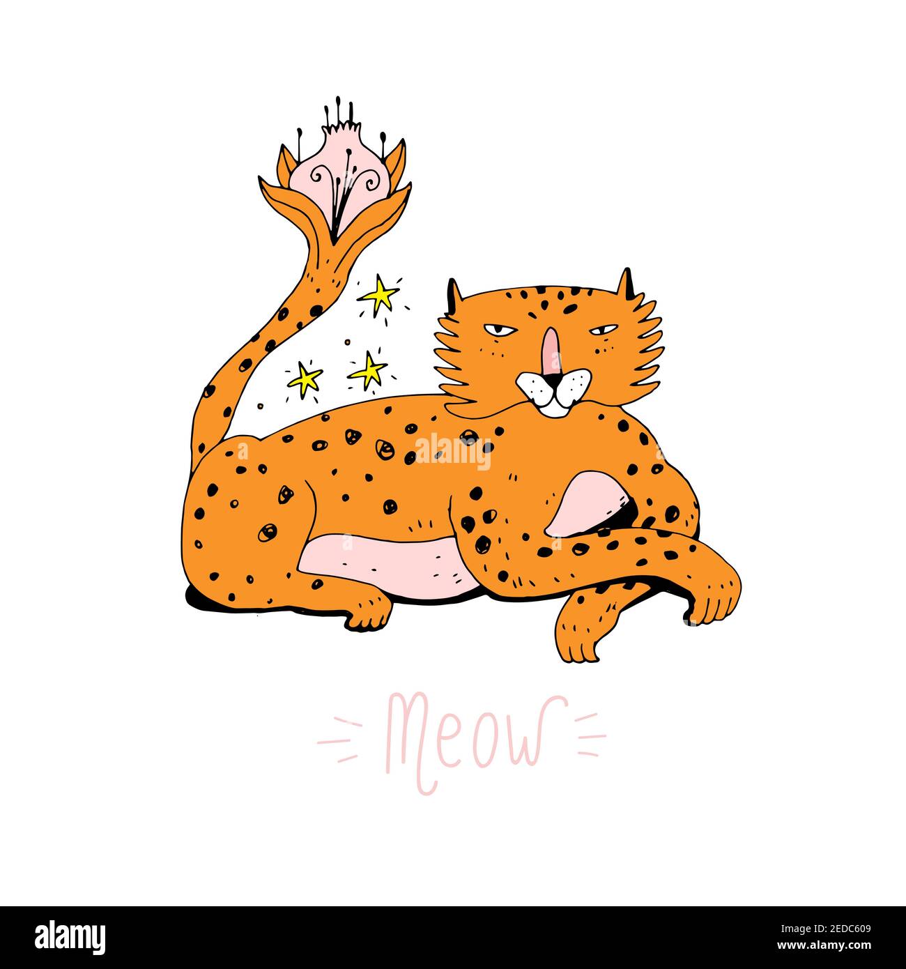 Cute cartoon leopard in Stock Vector Images - Alamy