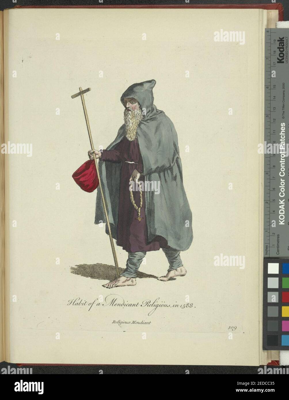Habit of a mendicant religious in 1588. Religious mendicant Stock Photo ...