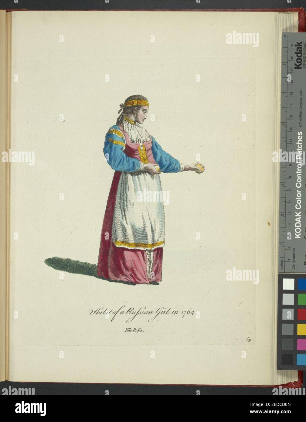 Habit of a Russian girl in 1764. Fille Russe Stock Photo - Alamy