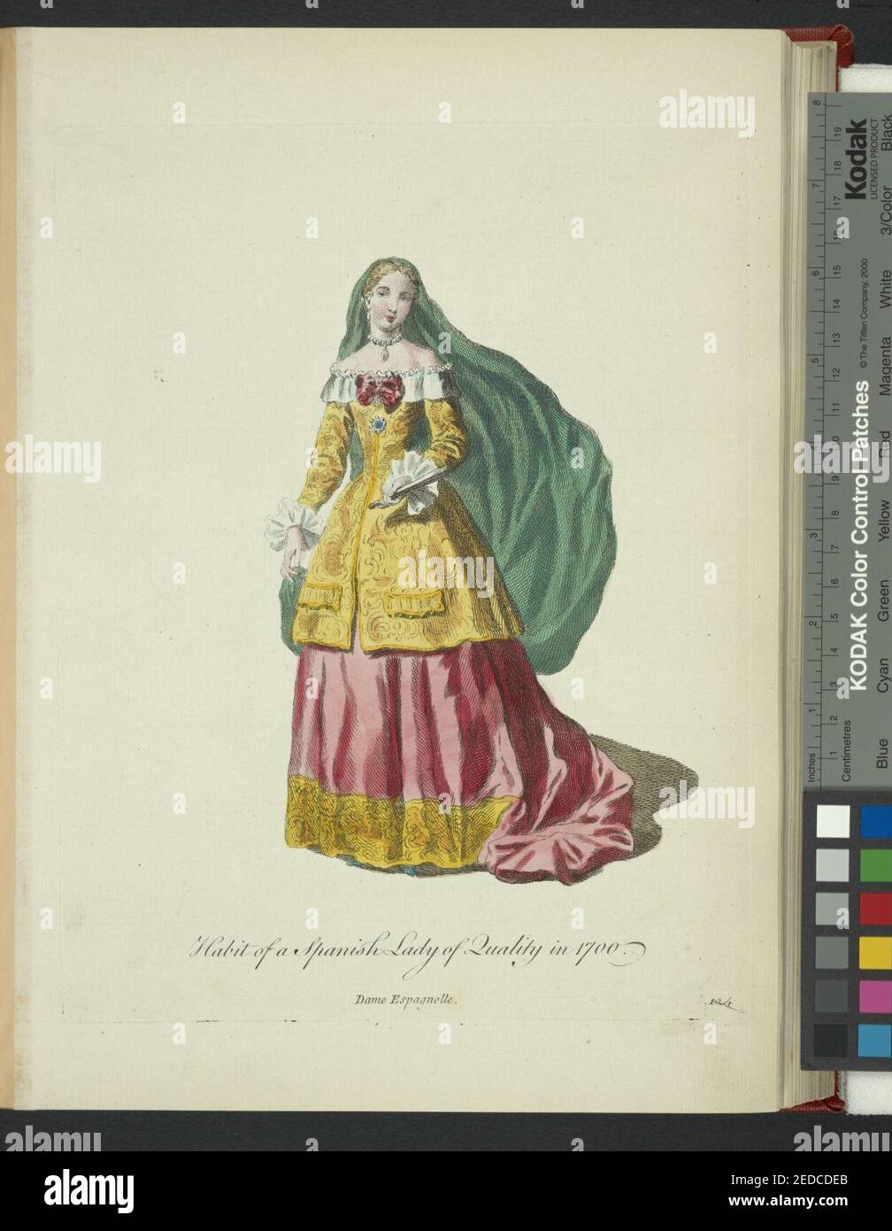 Habit of a Spanish lady of quality in 1700. Dame Espagnolle Stock Photo ...