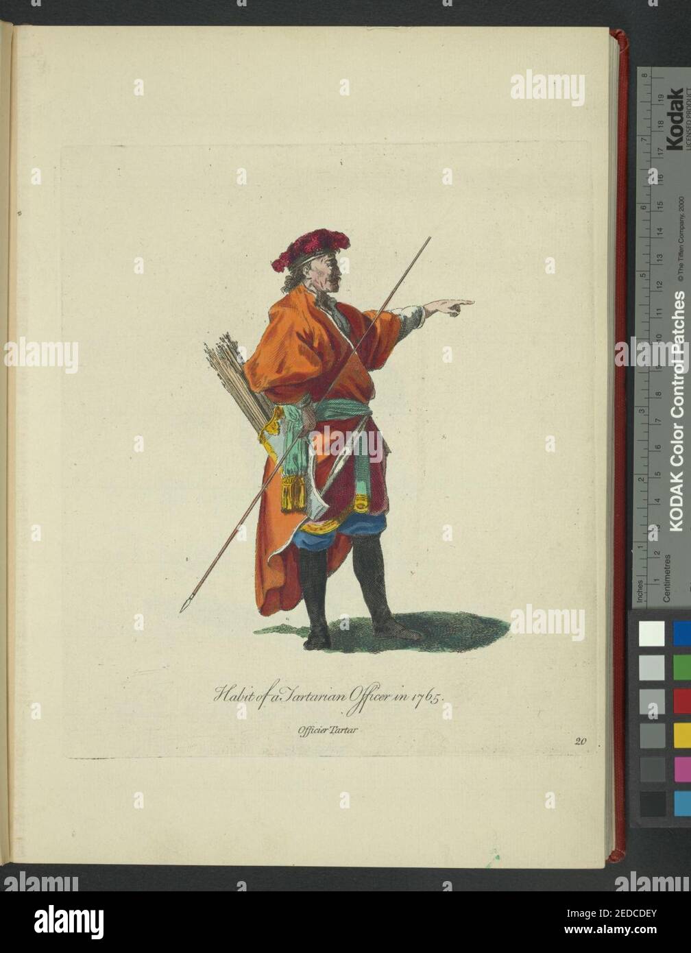 Habit of a Tartarian officer in 1765. Officier Tartar Stock Photo - Alamy