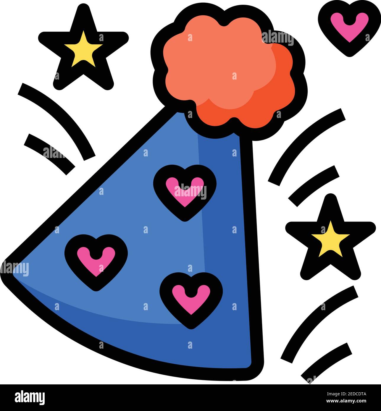 Hat, party, star, happy, heart icon Stock Vector Image & Art - Alamy